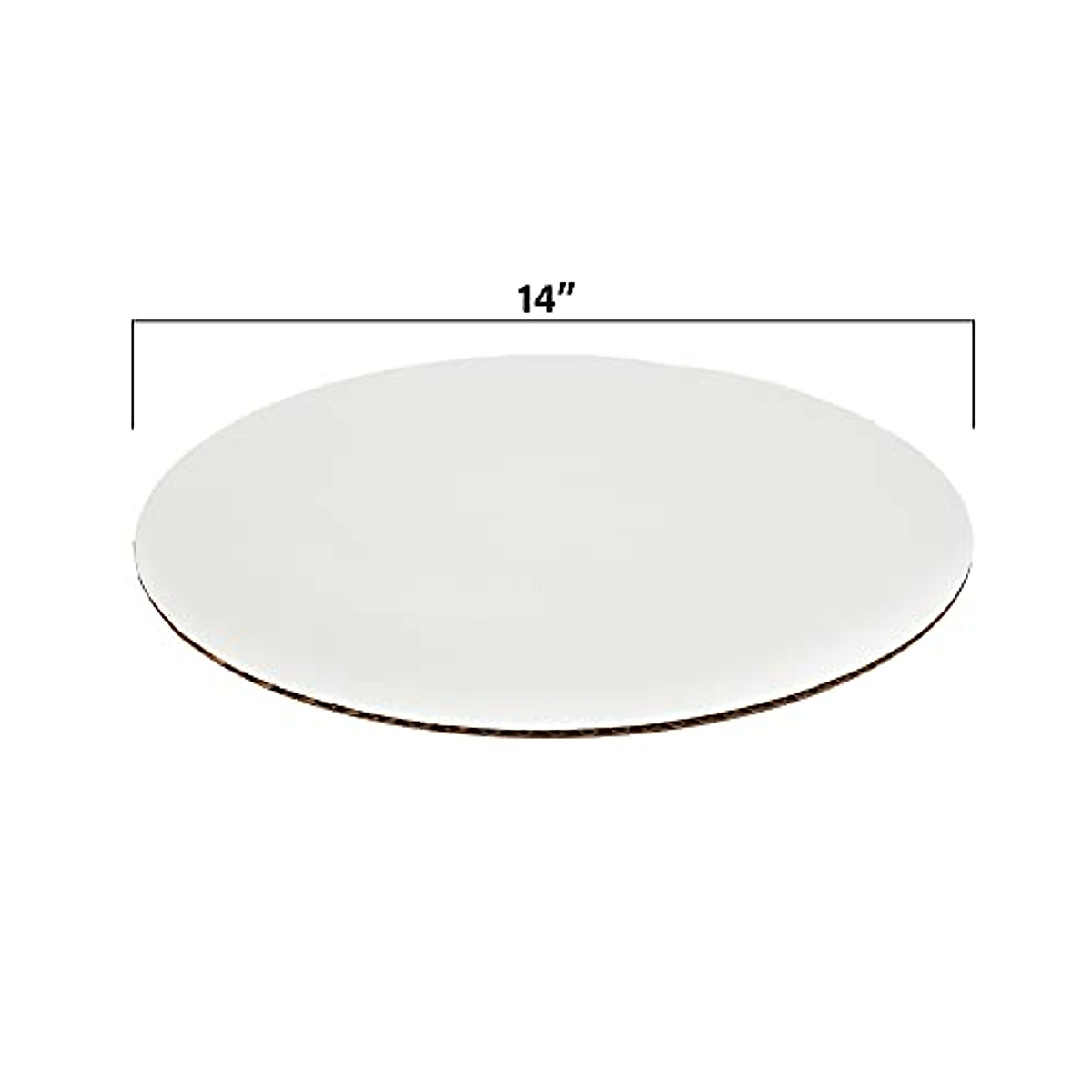 MT Products Corrugated White Cardboard Cake Board or Pizza Circle 14 inch - Sturdy Cake Base for Displaying Cakes, Bread and Desserts (15 Pieces) - Made in The USA