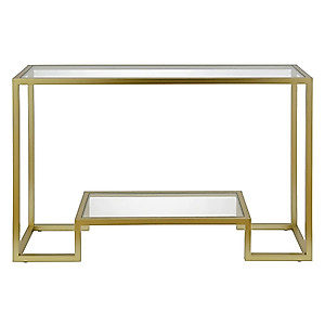 Henn&Hart 47.75" Wide Rectangular Console Table in Brass, Entryway Table, Accent Table for Living Room, Hallway