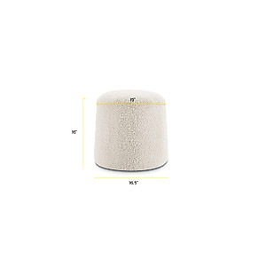 POLY & BARK Basel Ottoman, Crema White Boucle