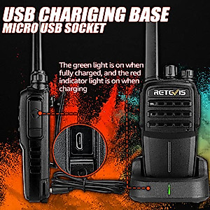 Retevis RT40B Walkie Talkies Long Range for Adults,Rechargeable 2 Way Radios with Built-in High Power Speaker, Lightweight with Emergency Alarm, Portable Two Way Radios (6Pack)