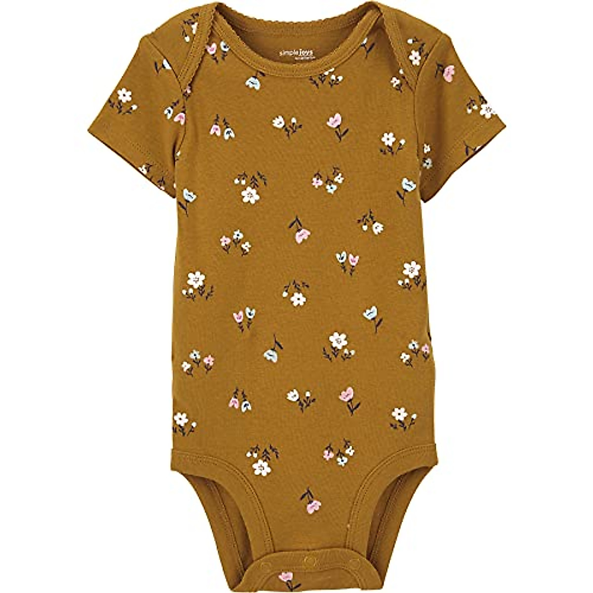 Simple Joys by Carter's Baby Girls' Short-Sleeve Bodysuit, Pack of 6, Multicolor/Floral/Forest Animals/Owl/Sheep, 3-6 Months