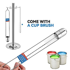 BAOSHISHAN Zahn Cup Viscosity Cup Kit #1 to #5 Dip Type 44ml Stainless Steel Viscometer Flow Cup with Bracket and Brush