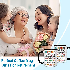 Hyturtle Funny Retirement Mug Gift For Grandma, Retired Under New Management See Grandkids For Details Coffee Mug 11oz, Retirement Gifts, Retired Gifts Mom Nana Women Grandma On Birthday Christmas