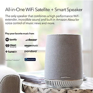 NETGEAR Orbi Voice Smart Speaker & WiFi Mesh Extender with Amazon Alexa Built-in (RBS40V), Works with Any WiFi Router (Renewed)