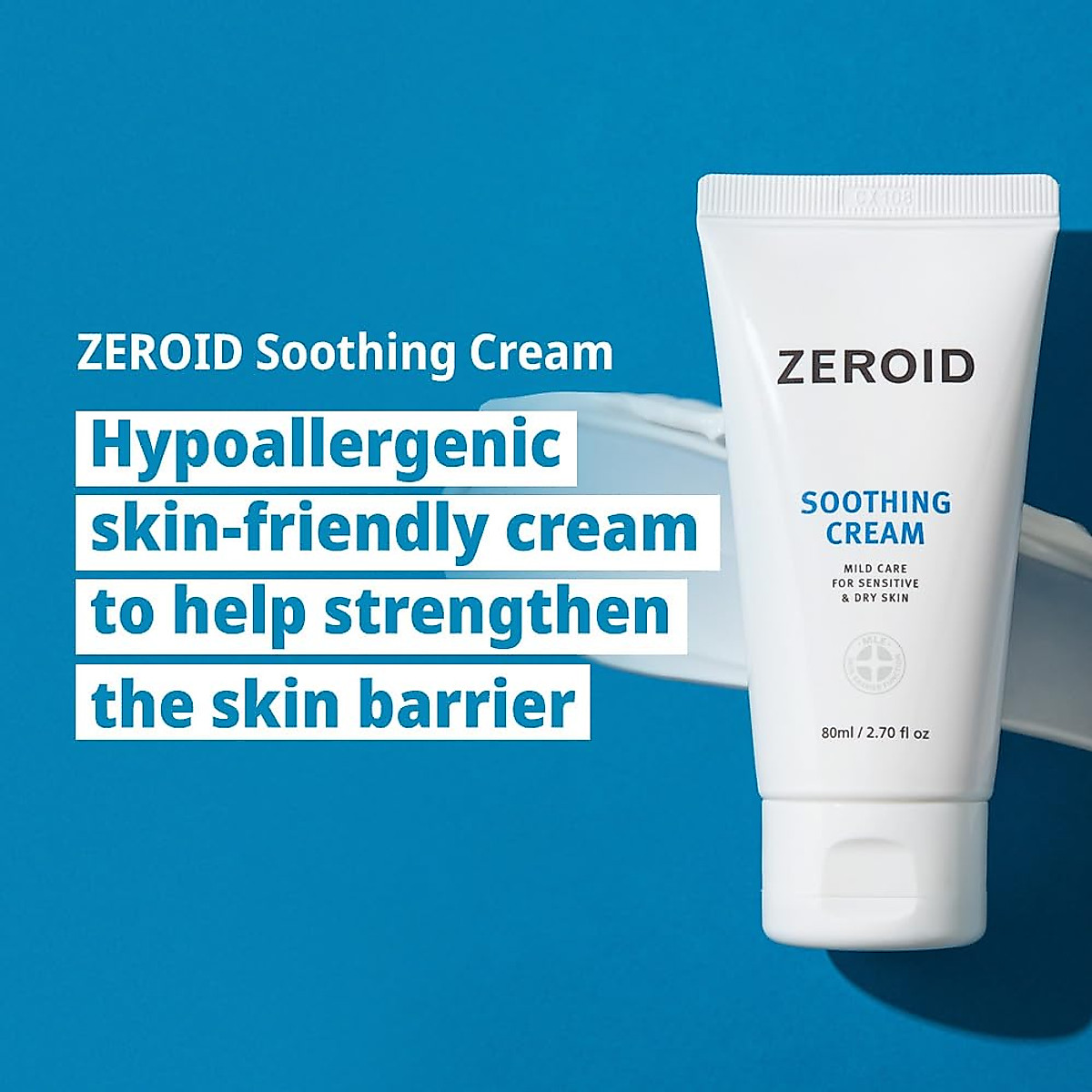 ZEROID Soothing Cream | Korean Dermocosmetic | Soothing | Calming | 2.7 Fl Oz (80ml)
