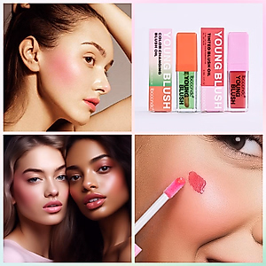 2PCS Color Changing Blush Oil - Reacts to Skin's Natural pH for Your Instant Perfect Shade, with Blendable Formula - Liquid Blush for Cheeks, Vegan & Cruelty-Free