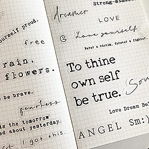 Everjoy Planner Stickers - Inspirational Quotes & Motivational Words, Simple & Neat Handwritten Letters Cute Aesthetic Journal Planner Accessories Stickers 2 Sheets