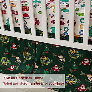 Brandream Christmas Crib Bedding Sets for Girl Boy Nursery Set 3 Pieces 100% Cotton Gender Neutral Baby Bedding | Crib Comforter, Fiited Crib Sheet, Dust Ruffle