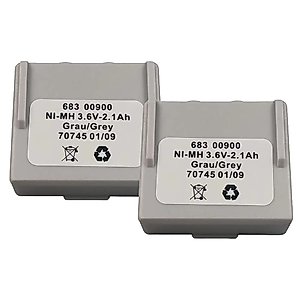 WELLVEUS 68300900 Rechargeable Battery 3.6V-2.1Ah Ni-MH Grau/Grey Battery for HETRONIC Remote Control(Pack of 2)