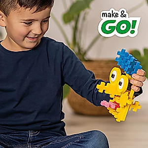 PLUS PLUS Big - Make & GO! - 70 Pieces - Construction Building Stem/Steam Toy, Interlocking Large Puzzle Blocks for Toddlers and Preschool