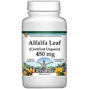 Alfalfa Leaf (Certified Organic) - 450 mg (100 Capsules, ZIN: 517563)