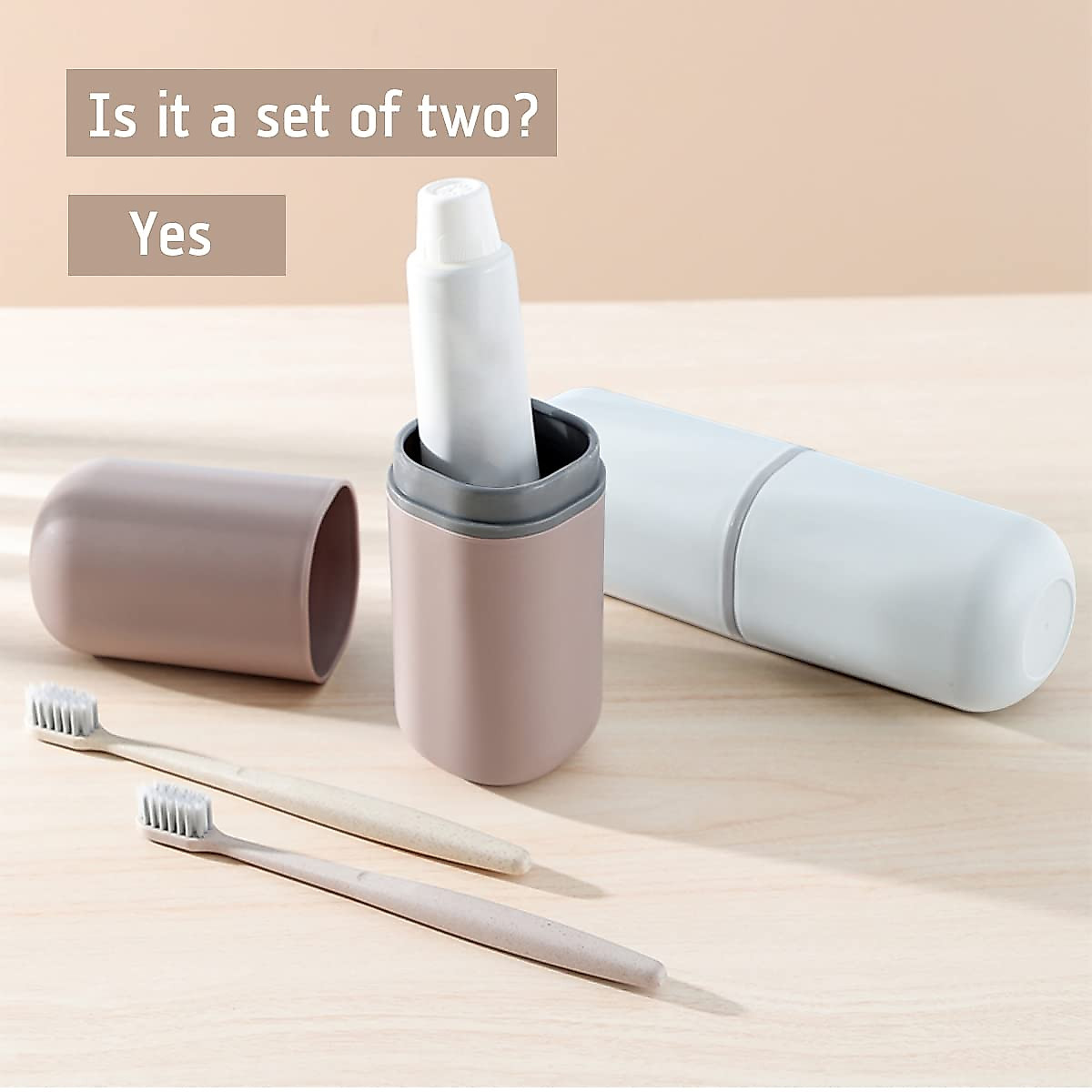 ssupfree 2 PCS Travel Toothbrush Holder Portable Toothbrush Travel Case Toothbrush Travel Container Toothpaste Storage Toothbrush Case and Carrier for Travel School Bussiness Trip Bathroom, White