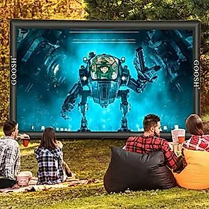 GOOSH Inflatable Projector Screen, Inflatable Movie Screen Outdoor with 350W Air Blower and Storage Bag, Easy Set up, 14FT Front and Rear Projection for Backyard Movie Night Theme Parties