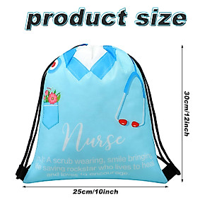 Paterr 24 Pcs Nurse Appreciation Week Nurse Gift Drawstring Backpack Nurse Day Thank You Lightweight Shoulder Bags Nurse Appreciation Nurse Gift Bag for Men Women Healthcare Workers School Party Gift