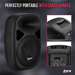 LyxPro SPA-8 Compact 8" Portable PA System 100-Watt RMS Power Active Speaker System Equalizer Bluetooth SD Slot USB MP3 XLR 1/4" 1/8" 3.5mm Inputs