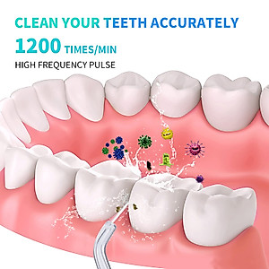 Water Flosser [Mini Cordless Portable] Oral Irrigator Water Teeth Cleaner Pick, Telescopic Water Tank, 3 Modes & IPX7 Waterproof, Home & Travel Water Flossers for Teeth, Braces Bridges Care.