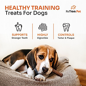 ReThink Pet 4 Pcs Premium Crunchy Bully Sticks for Dogs, All Natural Beef Dog Chews, Training Treats for Dogs, Bully Sticks for Aggressive Chewers, Best Dog Treat, Dog Treats for Medium to Small Dogs