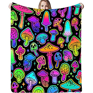 SHUIHAN Mushroom Blanket for Kids Adults Lightweight Flannel Throw Blanket for Sofa Couch Living Room Bed Gift Ultra Soft Summer Blanket, Air Conditioner Blanket (60''x80'')