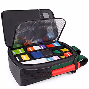 ENHANCE MTG Backpack - Collector's Edition TCG Backpack for Deck Boxes, Sleeved Cards, Playmats, MTG Accessories - Customizable Card Organization with Built-in Card Defender Screen (Dragon Green)