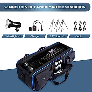 YOREPEK Tripod Carrying Case Bag 50.5", Durable Light Stand Bag with 2 Removable Padding, Photo Studio Equipment Case for Tripods, Monopods, Speaker Stands, Umbrellas, Gear, Mic Stand, Tent Pole