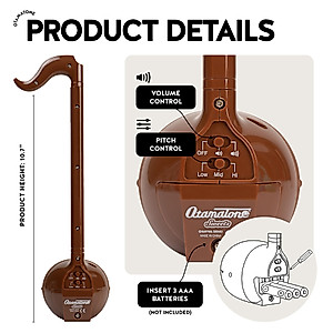 Otamatone Japanese Electronic Musical Instrument Portable Music Synthesizer from Japan by Maywa Denki Studio Award Winning, Educational Fun Gift for Children, Teens & Adults - Chocolate
