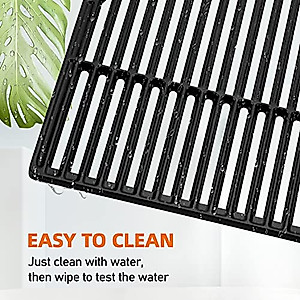 GGC 18 1/4 Inch Grid Grate Replacement for Charbroil, Coleman, Kenmore, Master Forge, Thermos, Uniflame, Master Forge and Others, 2 PCS Porcelain Coated Cast Iron Cooking Grid (18 1/4 x 13 1/8)