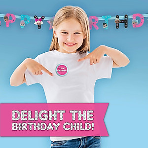 LOL Party Supplies Birthday Decorations | Serves 16 Guests | With Table Cover, Banner, Plates, Napkins, Cups, Button