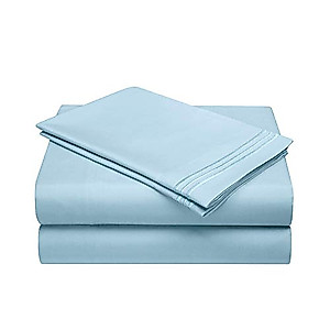 sophneer Bed Linen Set, Hotel Bedding (Queen, Baby Blue)