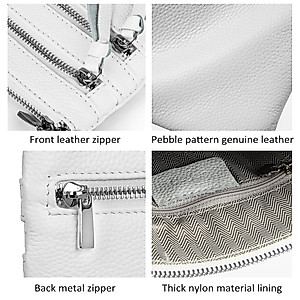 befen Genuine Leather White Crossbody Purses for Women, Small Cross Body Bag Purses with Zipper Pockets (White) - Fit iPhone 14 Pro Max