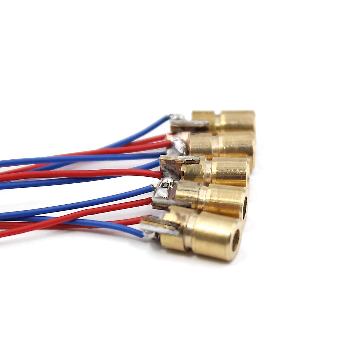 WOWOONE Laser Diode, 30pcs Mini Red Laser Diode Laser, 5V 650nm 5mW, Red Dot Laser Head, with Leads Head Outer Diameter 6mm