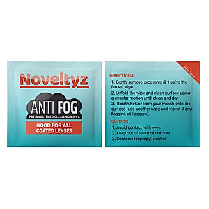 Eyewear Lens Anti Fog Wipes Cleansing Pre-Moistened 200 Individually Wrapped Cloths Wipe Cleaner Safely Cleans Eyeglasses Sunglasses Screens Electronics Computer Moniters Camera Lenses Cleaning Wipes