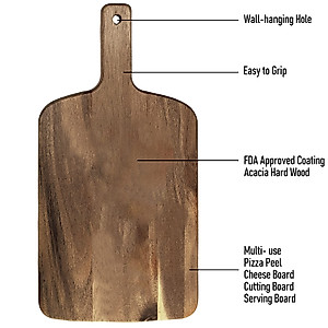 Acacia Wood Cutting Board with Handle,Wooden Charcuterie Board for Meat,Cheese Board,Bread,and Charcuterie-Decorative Wooden Serving Board for Kitchen Butcher Block Carving Board for Kitchen