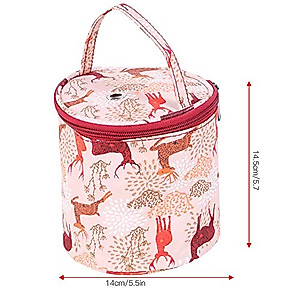 Zerodis Knitting Bag, Large Capacity Portable Knitting & Crochet Storage, Craft Organizer to Store Crocheting & Knitting Supplies, Sewing Tool Accessories Case(Small Drum)