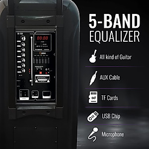 QAISE Portable Bluetooth Speaker & Karaoke Machine - Portable PA System with Wireless Mic, Professional Dual 12” Subwoofer with Lights, 7h Play time, 6000 Watts Peak Power - SonicBoomer X Douze