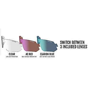 Tifosi Optics Tsali Sunglasses (Crystal Smoke/White, Clarion Blue/AC Red/Clear)