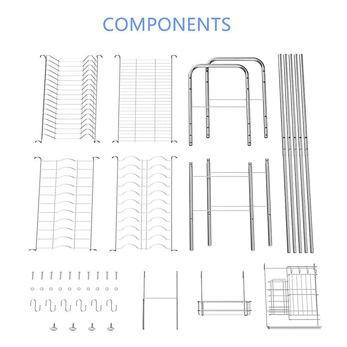 Over The Sink Dish Drying Rack, 2-Tier Stainless Steel Large Dish Drainers Over Sink Dish Rack with Utensil Holder, Length Adjustable(Sink Size ≤ 35 INCH)