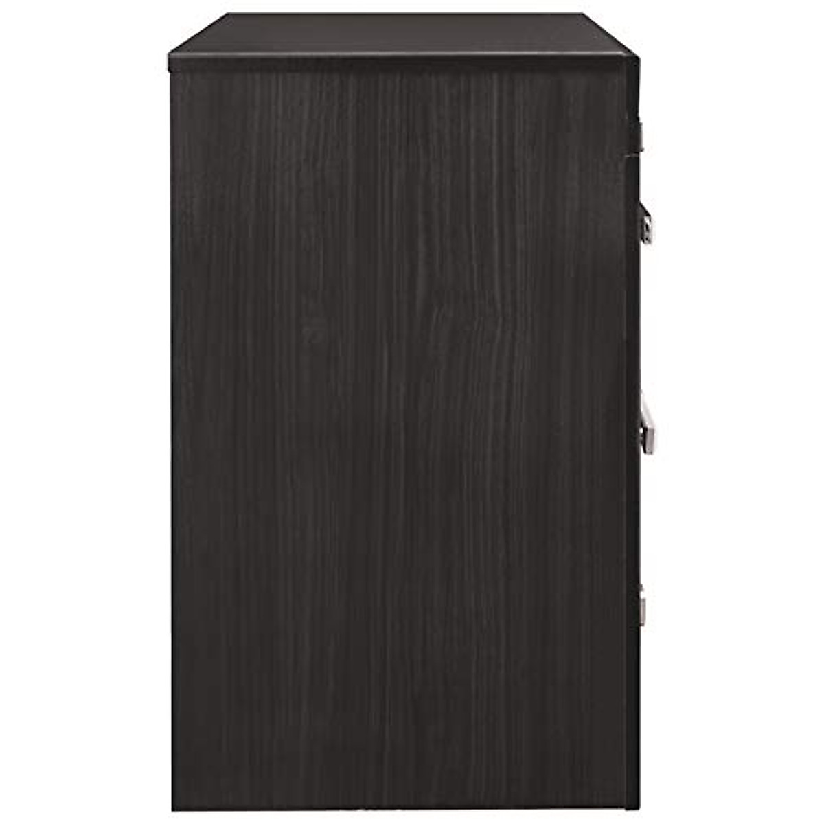 Signature Design by Ashley Kaydell Glam 2 Drawer Nightstand with Faux Alligator Panels & Chrome-Tone Accents, Black