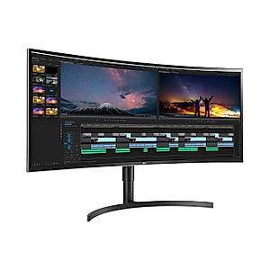 LG 38WN75C-B Monitor 38" 21:9 Curved UltraWide QHD+ (3840 x 1600) IPS Display, HDR 10, sRGB 99% Color Gamut, Tilt/Height Adjustable Stand, Black