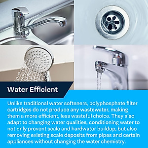 SpiroPure 10x2.5 Polyphosphate Water Filter, Anti-Scale Filter 10 Inch, Hard Water Filter, Scale Inhibitor, Salt Free Water Softener for Shower, Sink, & Whole House