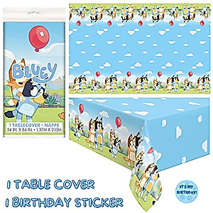 Bluey Birthday Party Supplies For 16 - Bluey Party Supplies | Bluey Party Decorations | Bluey Birthday Decorations | Bluey Decorations For Birthday Party | Plates, Napkins, Cups, Table Cloth & Sticker