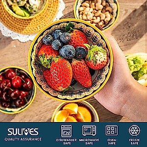 SULIVES Small Ceramic Bowls for Kitchen - 10OZ Cereal Bowls Set of 6, House-warming Gift - Mini Soup Bowls & Dessert Bowls, Serving Bowls for Ice Cream, Rice, Dipping, Side Dishes