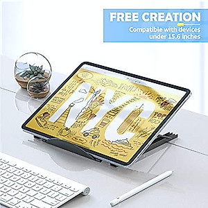 Laptop Tablet Stand, Foldable Portable Ventilated Desktop Laptop Holder, Universal Lightweight Adjustable Ergonomic Tray Cooling (black2)