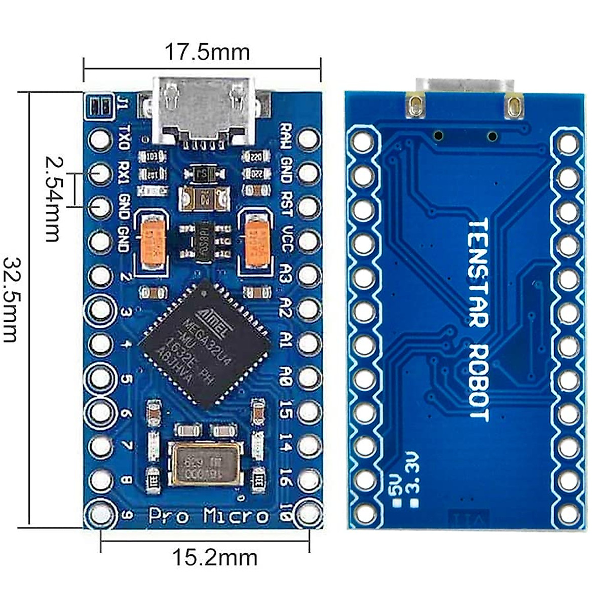 5PCS Pro Micro 5V 16MHz Module Board with 2 Row pin Header for Arduino Leonardo
