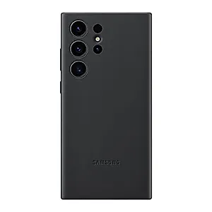 SAMSUNG Galaxy S23 Ultra Leather Phone Case, Premium Protective Cover w/Front and Back Protection, Soft Grip, US Version, EF-VS918LBEGUS, Black