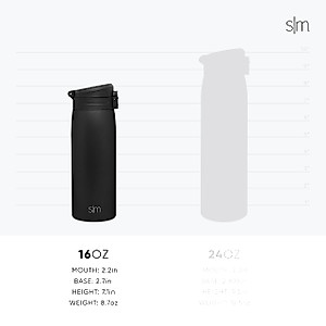 Simple Modern Insulated Thermos Travel Coffee Mug with Snap Flip Lid | Leakproof Reusable Stainless Steel Tumbler Cup | Gifts for Women Men Him Her | Kona Collection | 16oz | Almond Birch