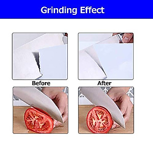 IKOTE Kitchen Knife Sharpener, 4-in-1 Knife and Scissors Sharpener with Diamond, Ceramic, Tungsten, Kitchen Tools for Kinds of Knives- Cut-Resistant Glove and Silicone Scrubber Included