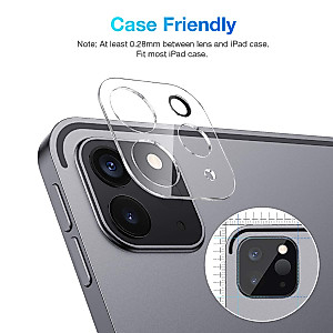 Tensea [3 Pack] for iPad Pro 12.9 11 2020 & 2021 Camera Lens Screen Protector, Anti-Overexposure Design, Tempered Glass iPad Pro 12.9 11 inch Screen Protector for Camera Lens, HD Clear, 3 Pack