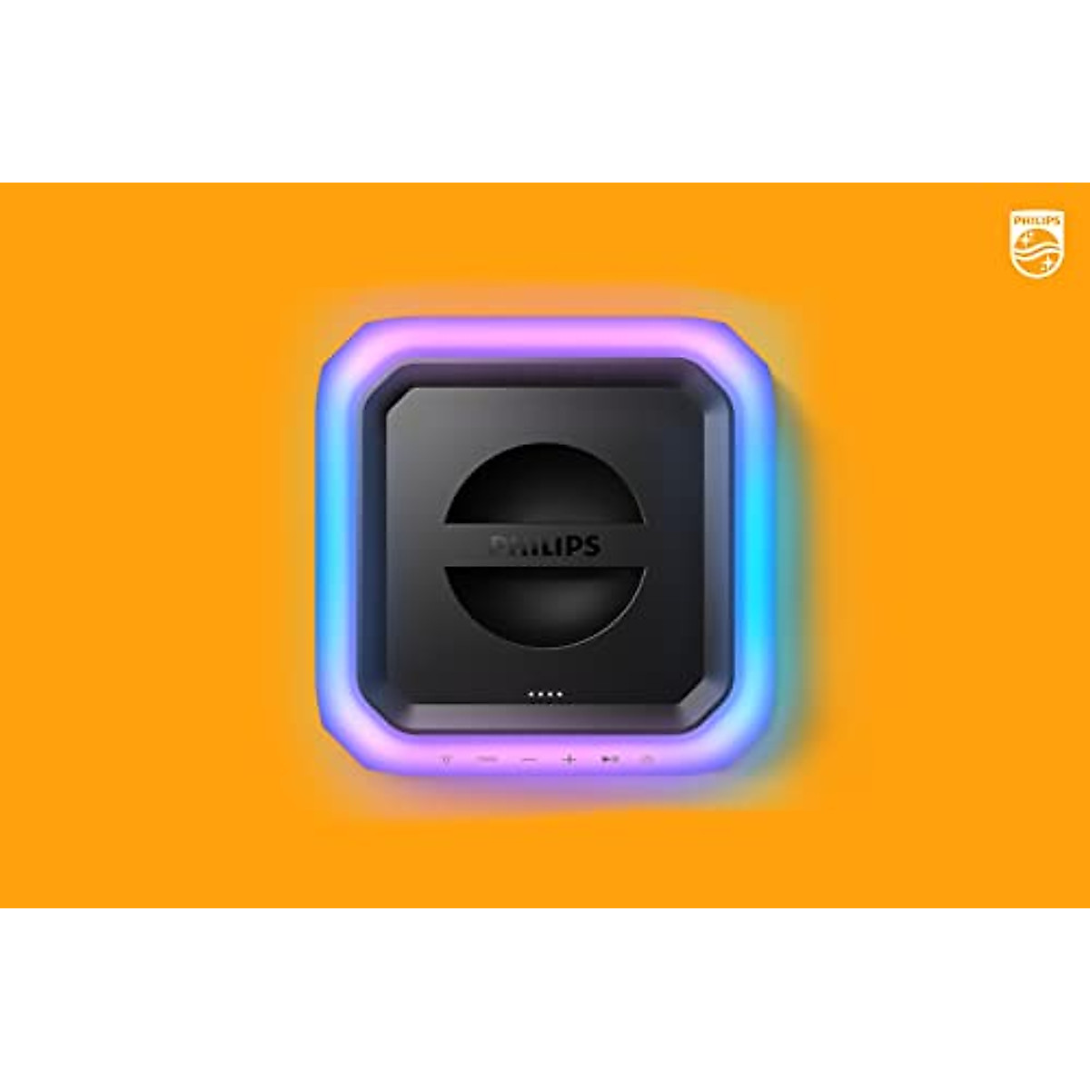 PHILIPS X7207 Bluetooth Party Cube Speaker with 360° Party Lights - Link up to 50 Speakers, Black