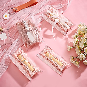 BENECREAT 30 Packs Clear Plastic Pillow Favor Box Candy Treat Gift Box for Wedding Party Packing Box, Over Size - 5.5x2.5x1