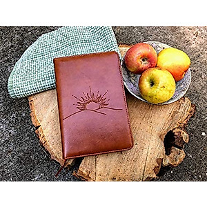 SOHOSPARK Sunrise Refillable Faux Leather Journal, 6x8 Vegan Lined Writing Journal for Women or Men